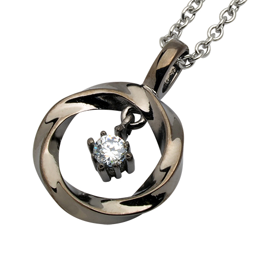 WhiteClover ステンレス ツイストサークル ペアネックレス 4SUP038GO-038BK | ペアアクセサリー専門店Fiss ...